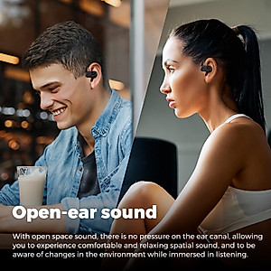 SoundPEATS Breezy Open Ear Headphones, 40Hrs Playtime, 90° Adjustable Wireless Earbuds, Bluetooth 5.4 Earphones, 12mm Drivers, 4 Mics with AI Call Noise Cancellation
