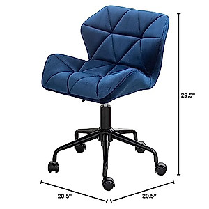 Roundhill Furniture Eldon Diamond Tufted Adjustable Swivel Office Chair, BLUE