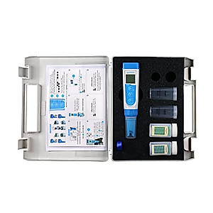 Apera Instruments, LLC-AI314 Premium Series EC60 Waterproof Conductivity Pocket Tester Kit, ±1% F.S Accuracy, Easy Switch of EC/TDS/Salinity, Replaceable Probe
