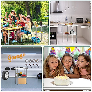 YBLFDY 24x30 Stainless Steel Table with Wheels and Adjustable Feet for Home Kitchen NSF Stainless Steel Prep Table,Metal Table with Undershelf for Garden