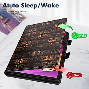 Dteck for Amazon Fire Max 11 Tablet Case 11" (13th Generation) 2023, PU Leather Shell TPU Back Cover Fold Stand Case with Auto Sleep Wake, Adjustable Viewing Angles, Cute Folio Slim Case, Bookshelf