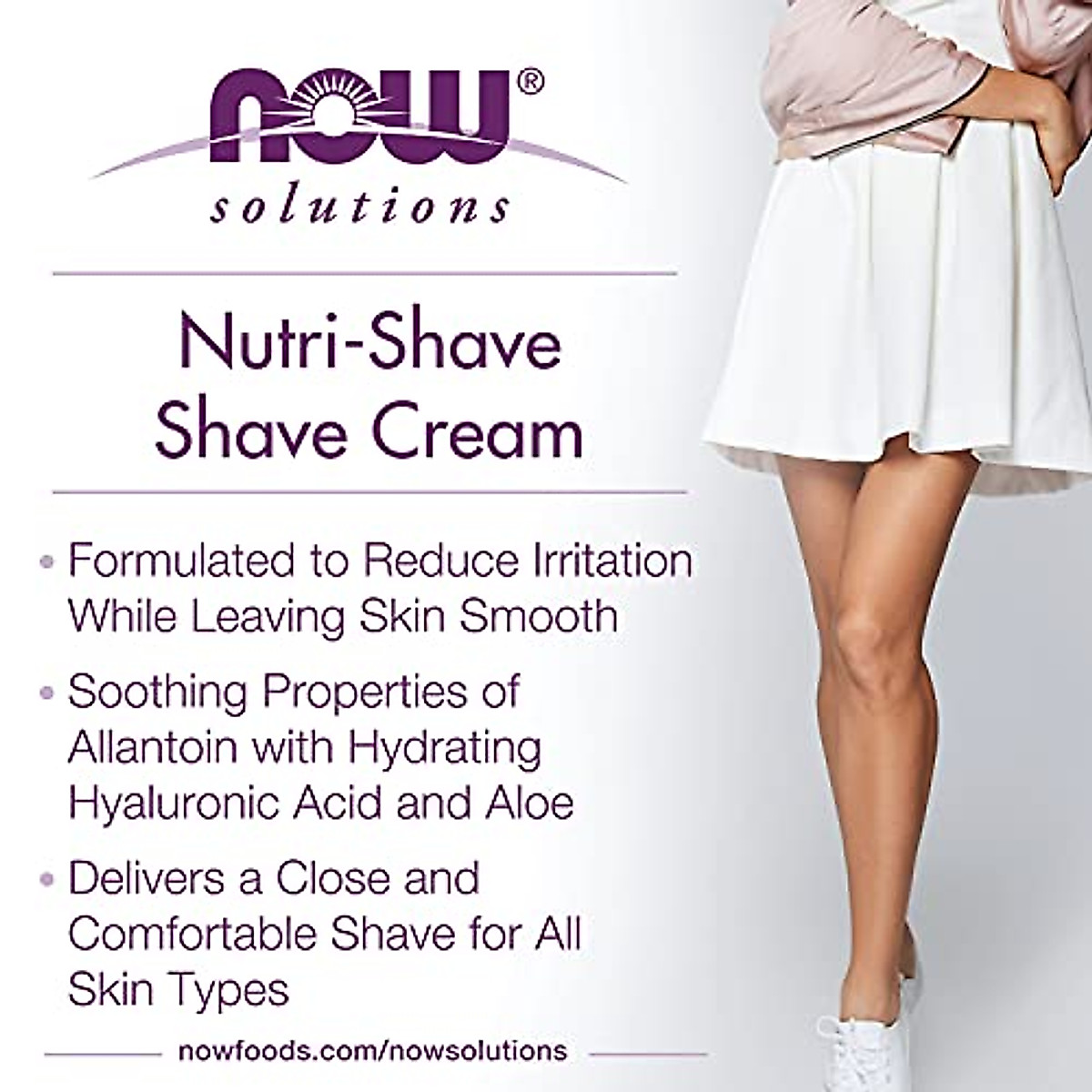 NOW Foods Solutions, Nutri-Shave, Shave Cream, Removes Pore Clogging Residue, Reduces Irritation, 8-Ounce