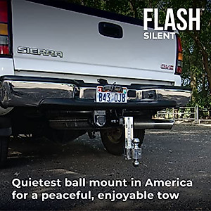 Fastway Flash STBM DT-STBM6400 Adjustable Silent Tow Ball Mount with 4 Inch Drop, 2 Inch Shank, and Chrome Plated Balls