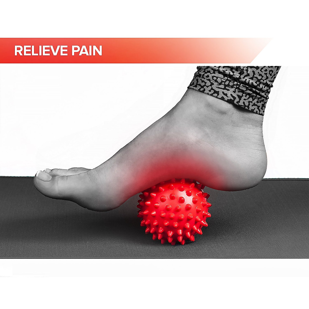 OCTOROX Spiky Massage Balls for Feet, Back, Hands, Muscles - Firm, Medium and Soft Spiked Massager Rollers for Plantar Fasciitis, Exercise, Neuro-Balance, Physical Therapy, 3-inch