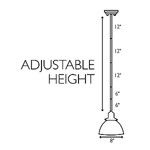 Design House 588327 Savannah Farmhouse 1-Light Indoor Pendant Dimmable White Metal Shade for Kitchen Island Bar Dining Room, Matte Black