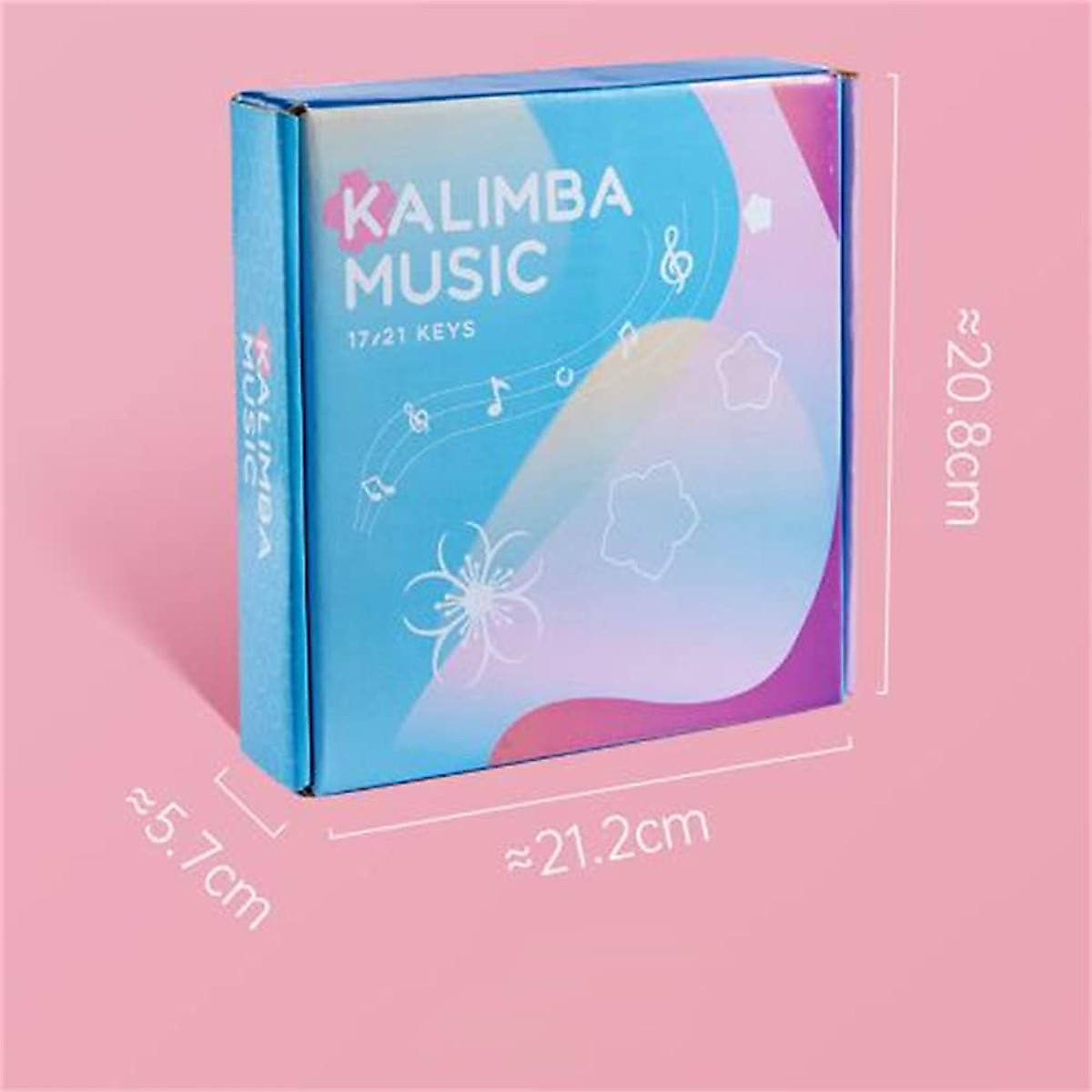 LKJYBG 21-Tone Kalimba with Piano Box,Cherry Blossoms Shape Thumb Piano Acrylic Finger Piano Gifts with Tune Hammer Study Instruction Digital Audio Tone Key Sticker for Kids and Adults Beginners