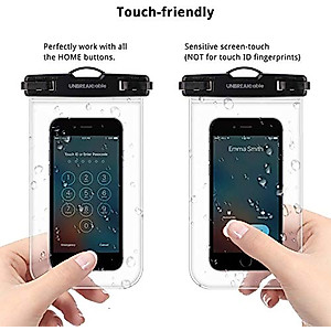 UNBREAKcable Waterproof Underwater Mobile Phone Case - [Pack of 2] 7.0 Inch IPX8 Waterproof Mobile Phone Case for Swimming, Bathing for iPhone 14 13 12 11 Pro Max Mini, XS X XR SE 8 7 6 Samsung & More
