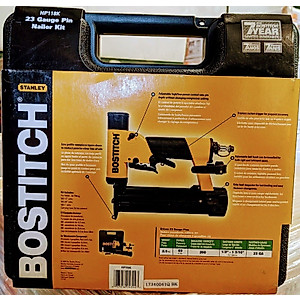 BOSTITCH Pin Nailer 23 Gauge, 1/2-Inch to 1-3/16-Inch (HP118K) , Black