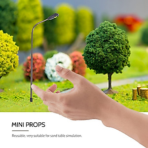 10PCS Model Railway Train Lamp Post 1: 150 Scale Street Lights T N Scale LEDs Light 3V Train Scenery Miniature Accessories