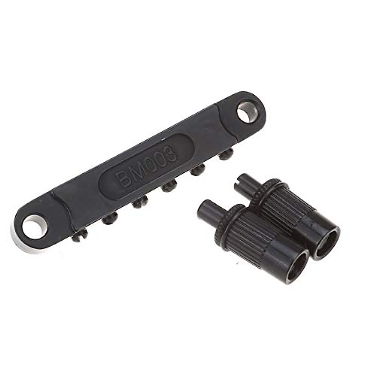 Musiclily Pro 52mm Guitar Roller Saddle Bridge Tune-O-Matic Bridge with M8 Post for Les Paul LP SG Electric Guitar, Black