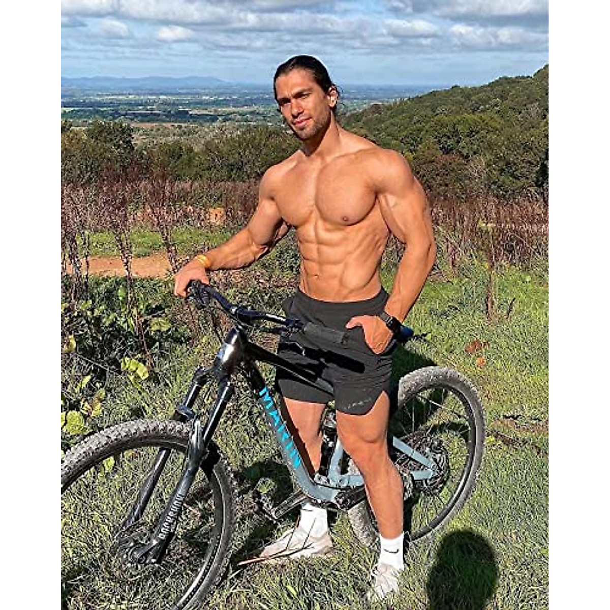 CANGHPGIN 2 Pack Mens Workout Athletic Shorts 7 inch Inseam Quick Dry Hiking Shorts Men Lightweight Sports Gym Shorts Running