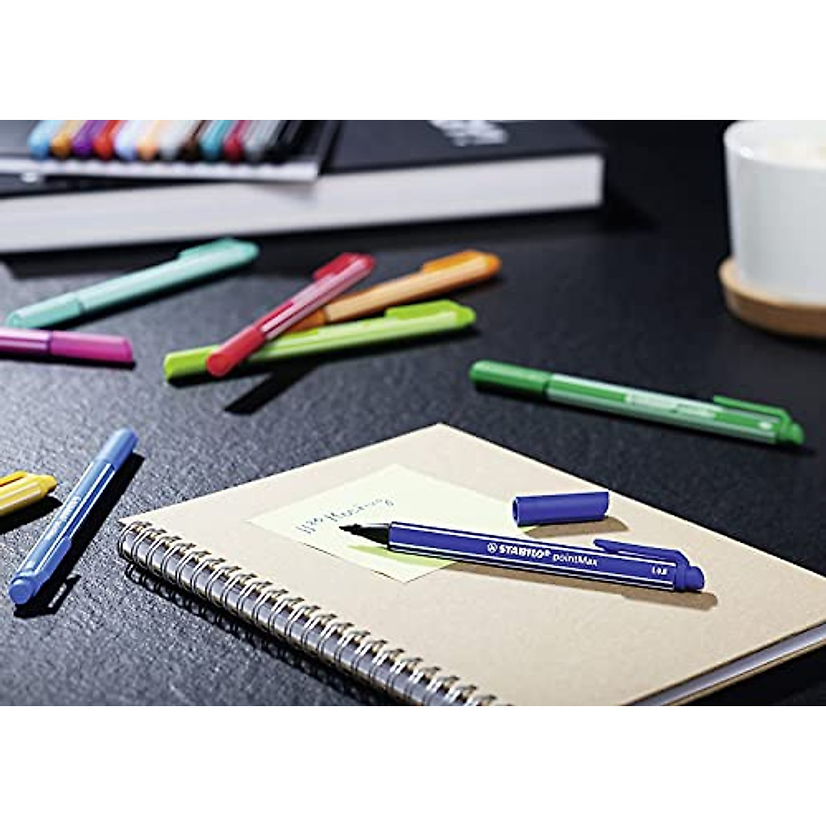 Nylon Tip Writing Pen - STABILO pointMax - Wallet of 12 - Assorted Colors