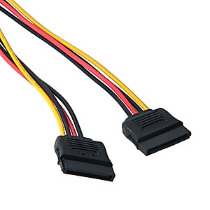6-inch SATA Power Y Splitter, 1 male to 2 female.