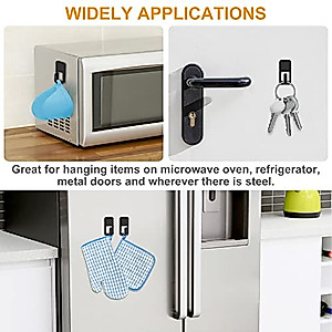 Magnetic Grill Hooks, Magnet Hooks for Grills, Rust Proof & Heavy Duty Outdoor Magnetic Hooks, Grills Magnetic Hooks for Barbecue Tool, Outdoor Hanging, Refrigerator, Grill, Kitchen, Black(3 Pack)