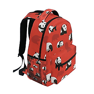 senya Bear Panda Red Fantasy Backpack School Bag Travel Daypack One Size