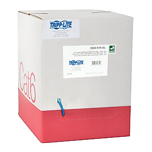 TRIPP LITE Cat6 Bulk Solid-Core Cable, Plenum-Rated PVC (CMP), Gigabit, Blue, 1000' (N224-01K-BL)