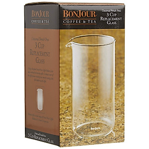 BonJour Coffee Glass French Press Universal Carafe Replacement, 12.7 Ounce, Clear