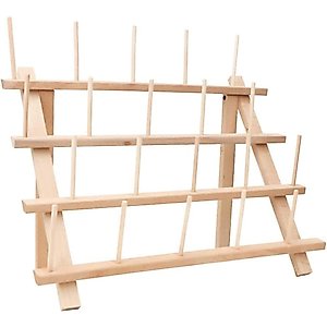 20 Spool Foldable Wooden Thread Rack Holder,Spool Cone Bobbins Stand Thread Organizer Wall Mount Yarn Storage Spool Holder Machine Sewing Embroidery Quilting Storage Holder,Sewing Craft Tools