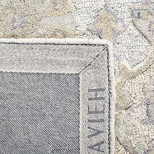 SAFAVIEH Glamour Collection 5' x 8' Grey/Blue GLM622F Handmade Premium Wool Area Rug