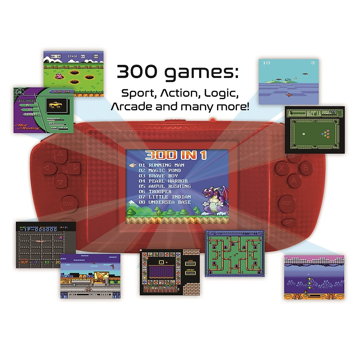 LEXiBOOK 300 Video Game Handheld Console - Red