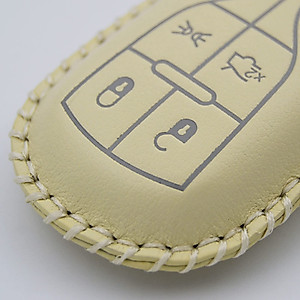 Handmade Leather Key Fob Cover for Maserati Levante Quattroporte Ghibli 4 Buttons