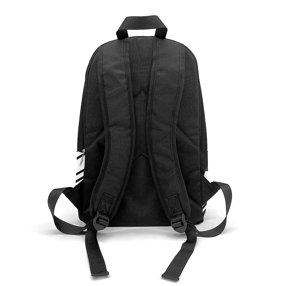 Urcustom Personalized Name Soccer Ball Sports Black Backpack Unisex Bookbag for Boy Girl Travel Daypack Bag Purse 17.7 IN