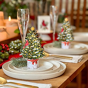 Freshcut Paper Pop Up Cards, Merry Mini Tree, 7 inch Mini Sized Paper Christmas Tree 3D Popup Greeting Cards, Christmas Card, Holiday Card, Blank Notecards & Envelopes, Pack of 5