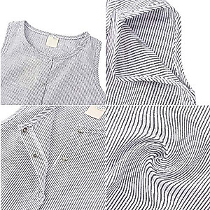 Symunnia Toddler Baby Summer Clothes Sleeveless Tank Bodysuit Stripe One Piece Jumpsuits Linen Romper Outfit(6-9months,Striae)