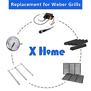 X Home 15.3-Inch Heavier Flavorizer Bars for Weber Spirit & Spirit II 300 Series, Spirit II E-310 (Front-Mounted Control) Grill Parts, Porcelain-enameled, 5-Pack