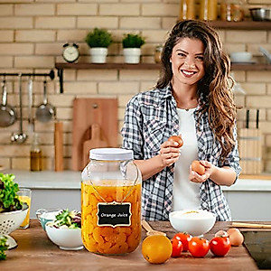 Mfacoy Wide Mouth 1 Gallon Glass Jar with Lid, Large Glass Jars with Airtight Metal and Plastic Lids, Glass Gallon Jar for Food Storage, Kombucha & Sun Tea, Gallon Mason Jars BPA-Free Dishwasher Safe