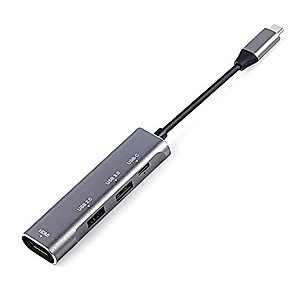 XUNMAIFHB Portable Docking Station,Type-c to HDMI Four-in-one Expansion Dock USB c hub HD Video HDMI USB-C to HDMI+Type-C+USB3.0+USB2.0 Fast Transmission