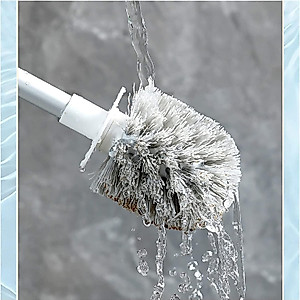 SAAKO Home Toilet Bowl Brush Floor Standing Toilet Brush Set with Tweezers Toilet Cleaner Brush for Bathroom Storage Cleaning