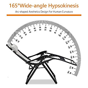 Oversized XL Padded Zero Gravity Chair Folding Patio Lounge Chair Recliners Adjustable Recliner with Cup Holder & Side Table, 420 lbs Weight Capacity, Gray