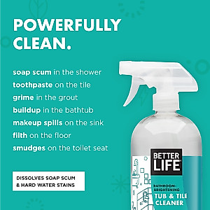 Better Life Natural Tub and Tile Cleaner, Tea Tree and Eucalyptus, 32 Fl Oz (Pack of 2)