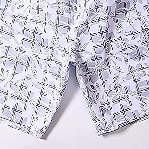 AIchenYW Men's Casual Shorts Drawstring Elastic Waist Printed Beach Short Pants Summer Refreshing Sports Shorts