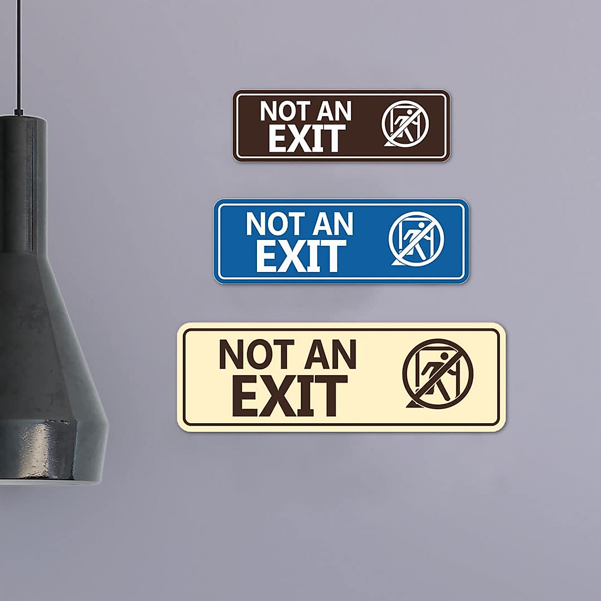 Standard NOT an EXIT (Stick Man) Sign (Brushed Silver) - Small