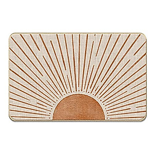 DOTAIN Boho Mid-Century Sun Doormat Door Mats Rug Decor,Rustic Sunshine Door Mats for Farmhouse Home Entryway Front Door Porch Outdoor Indoor Entrance Decorations(17x30inch)