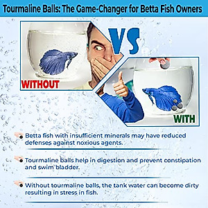 JOR Betta Tourmaline Balls, Crystal Clear Water, Vibrant Energetic Fish, Stabilizes pH, 20 pcs