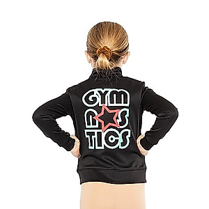 STRETCH IS COMFORT Girl's Gymnastics Black Jacket|Blush Pink X-Small