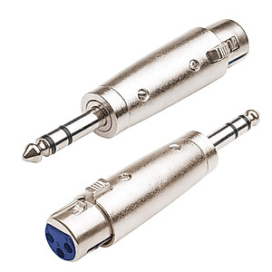 AYECEHI XLR Female to 1/4 TRS Male Stereo Adapter, 2 Pack, Metal Shielded, Positive Locking
