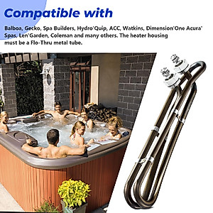 Adabuing 5.5KW 240V Titanium Hot Tub Spa Heating for Universal Heating Element Replacement for Flo-Thru, Also fit for Balboa Spa Heater Element and Spas Electric Heaters Or Swimming Pools -(10 inch)