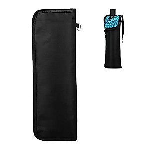 NNIAN Wet Umbrellas Bags for Travel Umbrellas, Thicker Chenille Super Water Absorption Compact Folding Sleeves Covers, Waterproof Oxford Cloth Portable Cases Work and School (13.4x5 inches, Black)