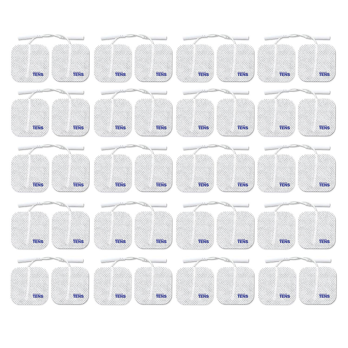 TENS Electrodes, Value Wired Replacement Pads for TENS Units, 40 TENS Unit Electrodes (2in x 2in, 40 Pack) Discount TENS Brand