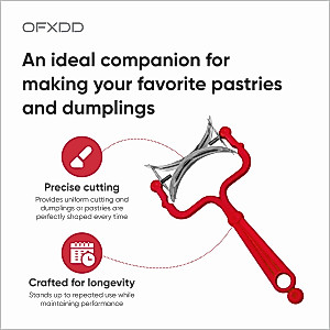 Rolling Dough Cutter - Pack of 3 - Baking Roller Cookie Cutter - Pastry Biscuit Cutters