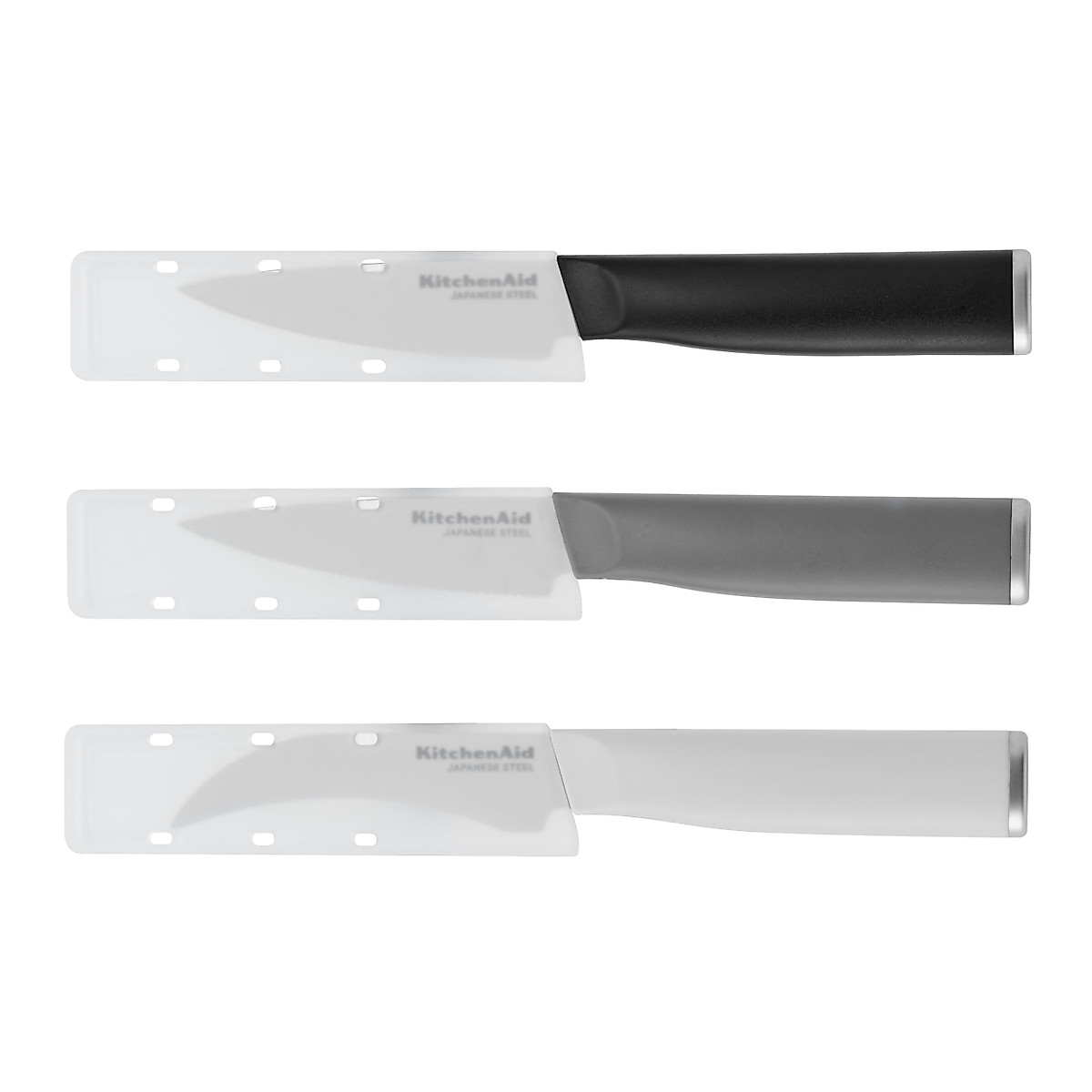 KitchenAid Paring Knife Set, High Carbon Stainless Steel Kitchen Knife Set, Razor-Sharp Blades, 3 Piece, Multicolor