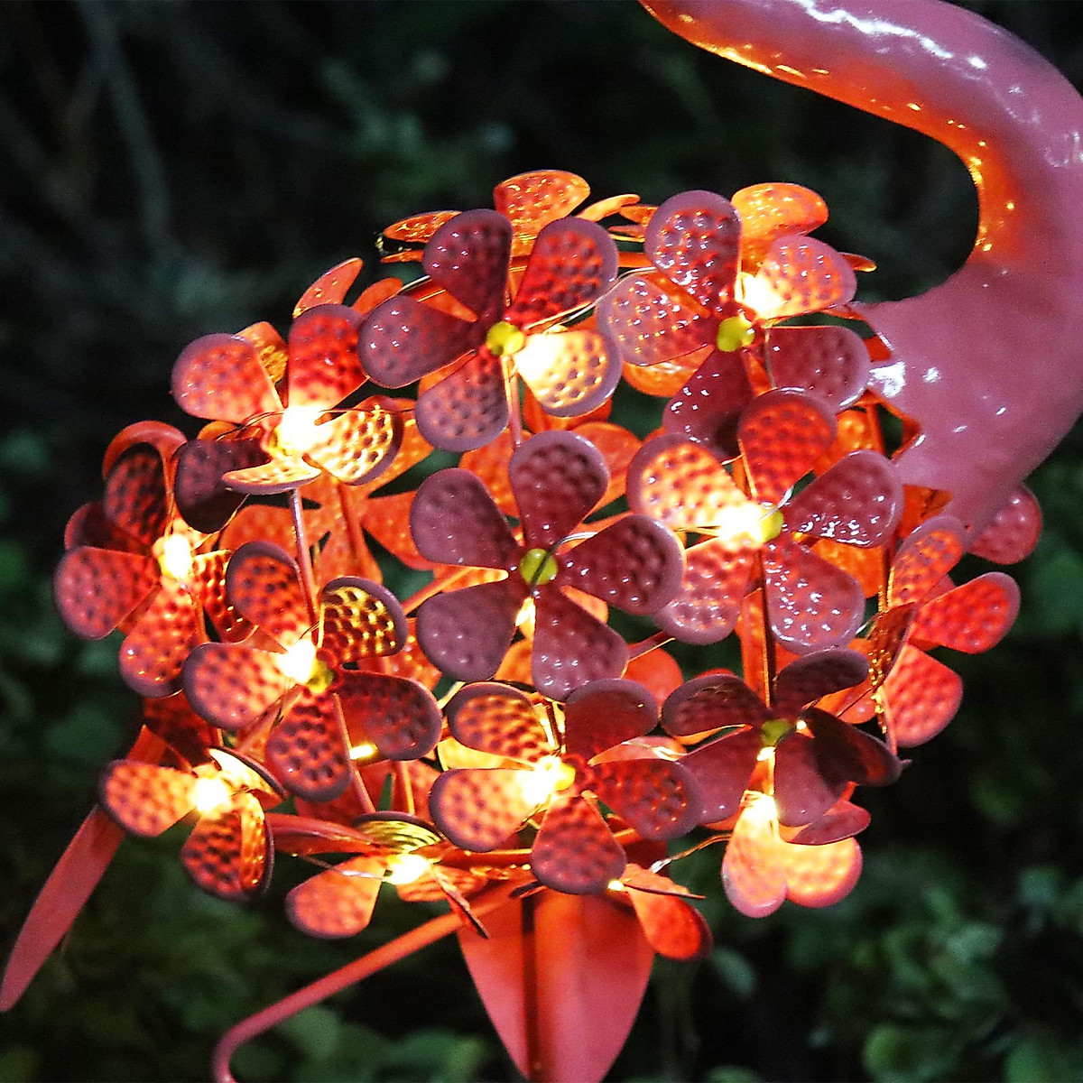 Solar Lights Garden Flamingo Pathway Light for Decor,Outdoor Stake Metal Lights,Waterproof Warm White LED for Lawn,Patio or Courtyard Christmas Decoration
