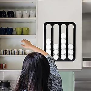 Aredpoook K Cup Coffee Pod Holder, Space Saving K Cup Holder, Acrylic Coffee Pod Storage for Keurig Kcups, Adhesive Coffee Pod Organizer, Compatible with 24 Kcup Pods Capsule Black