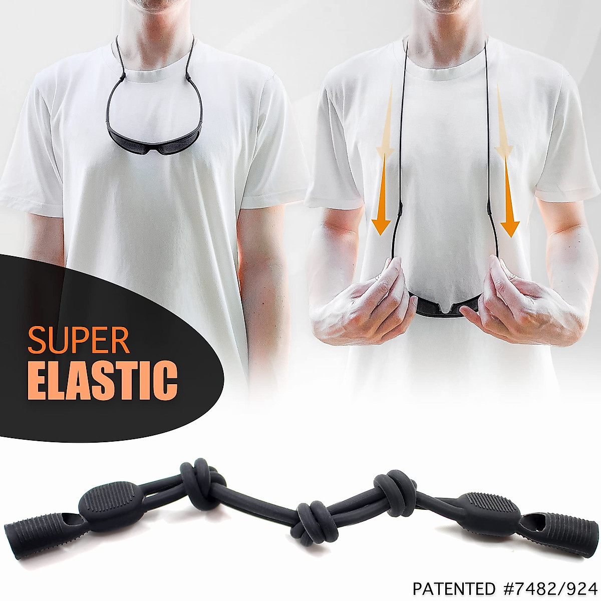 SIGONNA Eyeglass Strap Holder String - Adjustable Eye Glasses Holders Around Head - No-Tail Sunglasses Holder Glasses Strap for Men Women - Glasses Lanyard String - 3 Cords