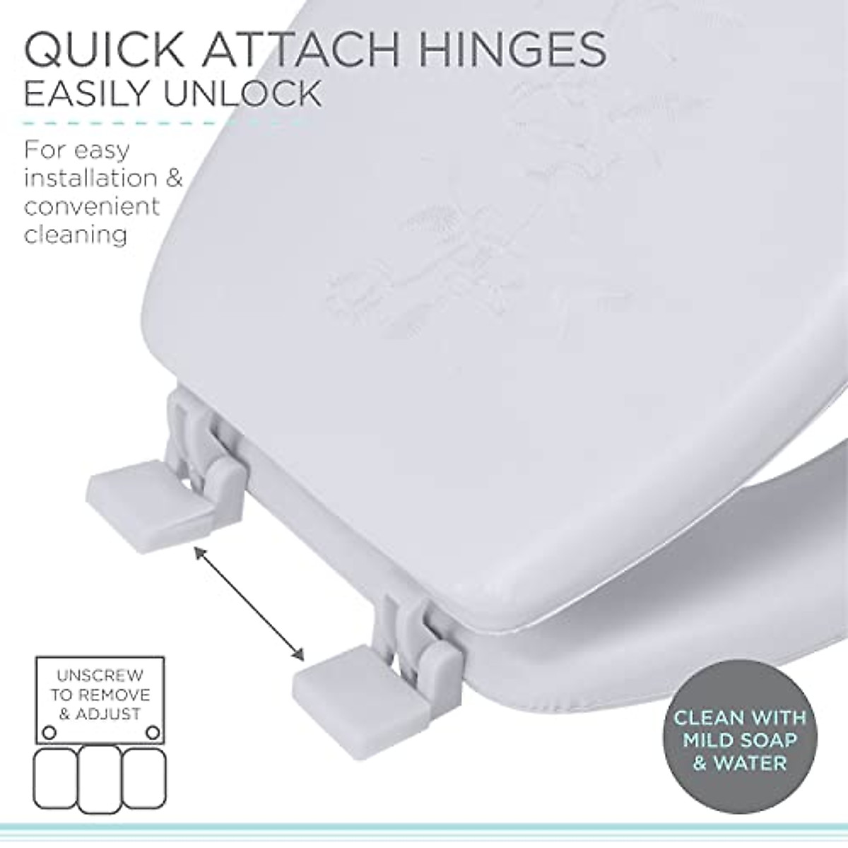 Soft Padded Toilet Seat - Embroidered (styles may vary)