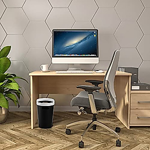 ZENFUN 2 Pack 4.7 Gallon Plastic Slim Trash Can with Press Ring, Narrow Garbage Bin Wastebasket Garbage Container Bin with Handles for Living Room, Bathroom, Kitchen, Office, Grey & Black